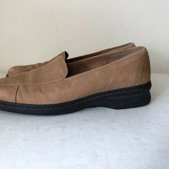Clarks | Shoes | Clarks Springers Tan Suede Slip Ons Womens 1 M | Poshmark